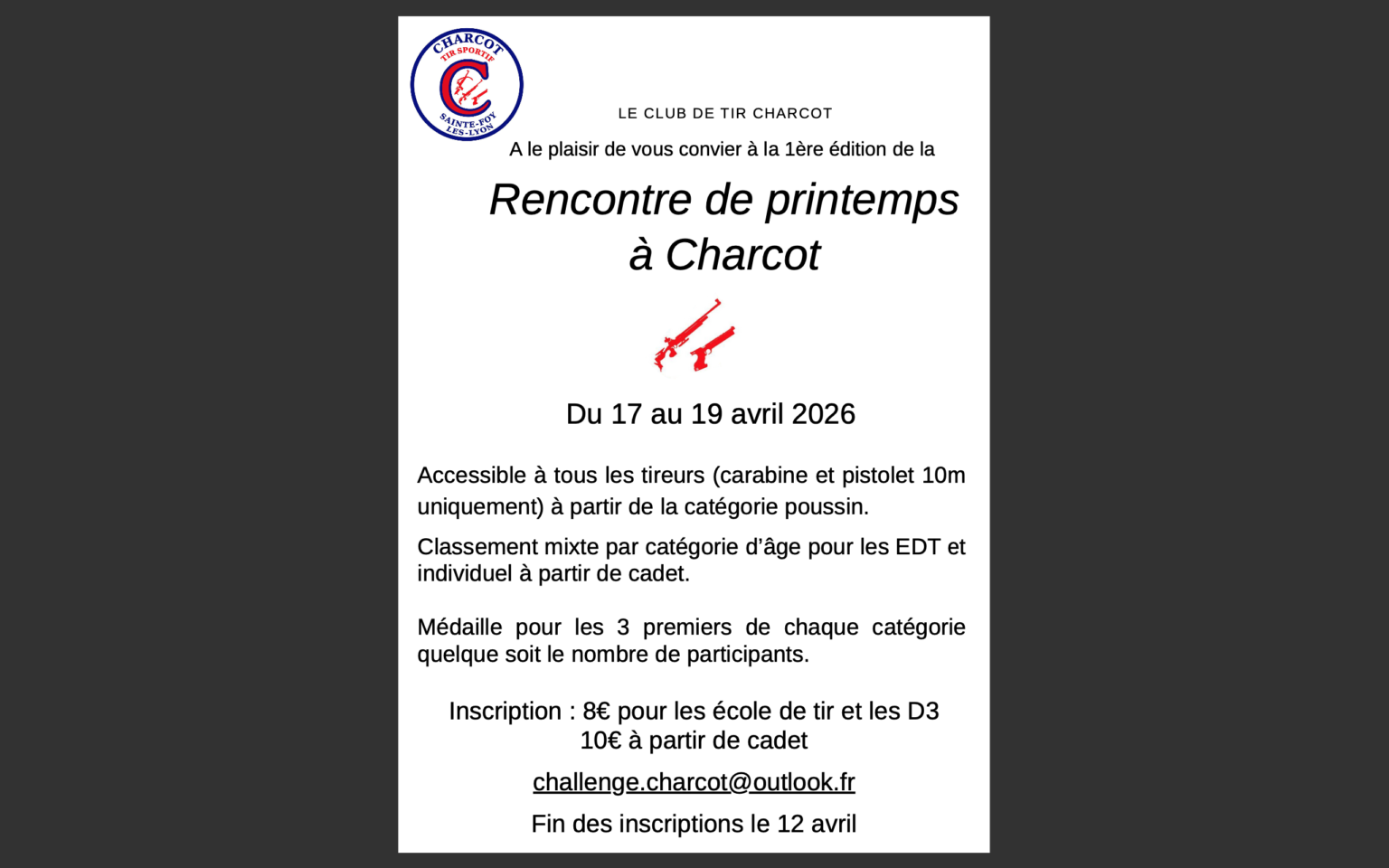 🎯 Les 3 prochains Challenges Clubs – Année 2026 !! Ici ->